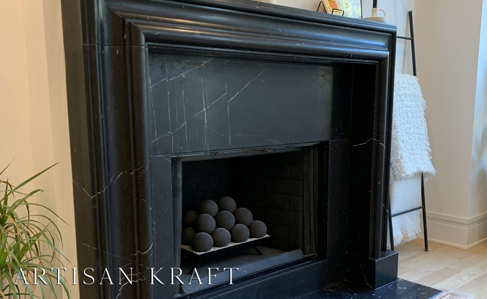 Modern Bolection Black Marble Fireplace Stock – Artisan Kraft